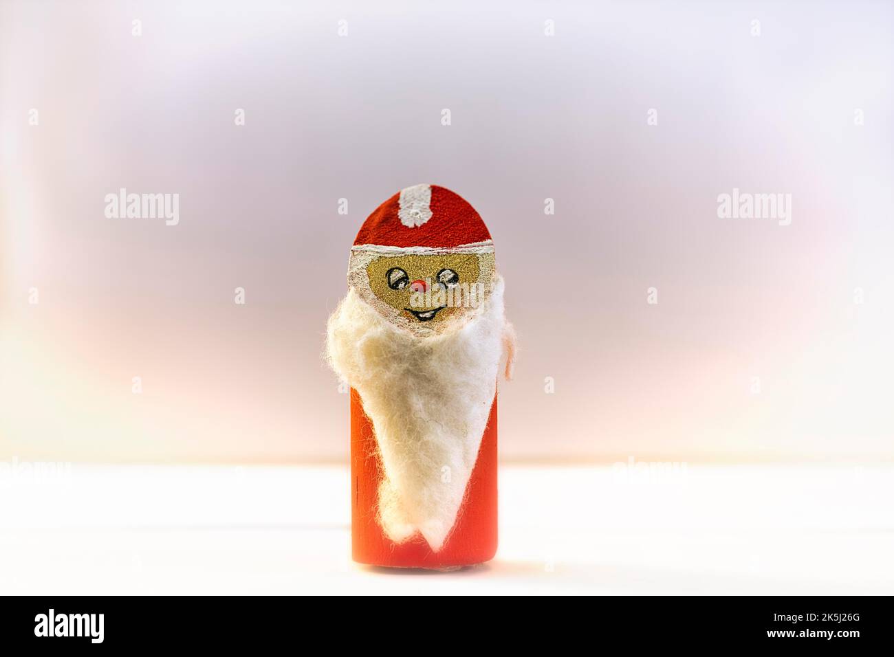 Single wooden Father Christmas, with long beard, smiles, simple craft ...