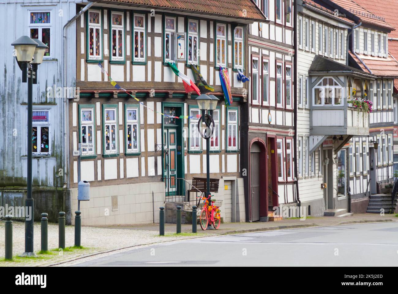 Old half-timbered houses in Bad Grund, the oldest of the seven Upper ...