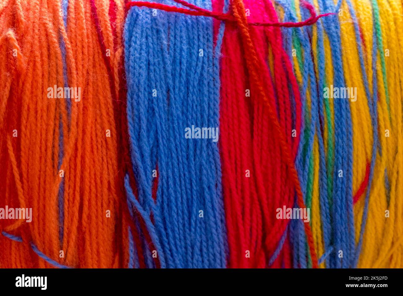 Colourful wool threads, colourful wool Stock Photo - Alamy