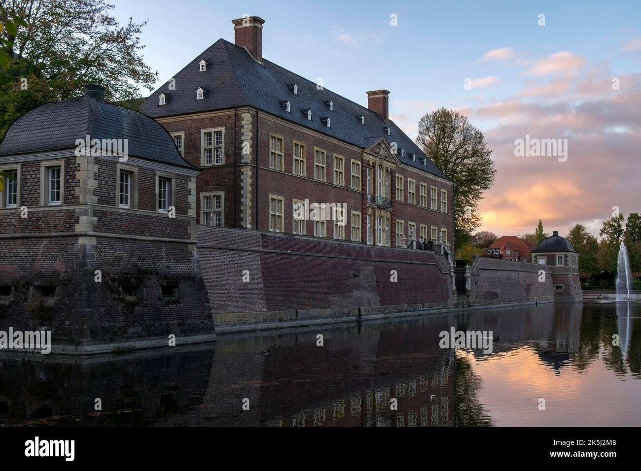 Baroque and moated castle Ahaus, today seat of the Technical Academy ...