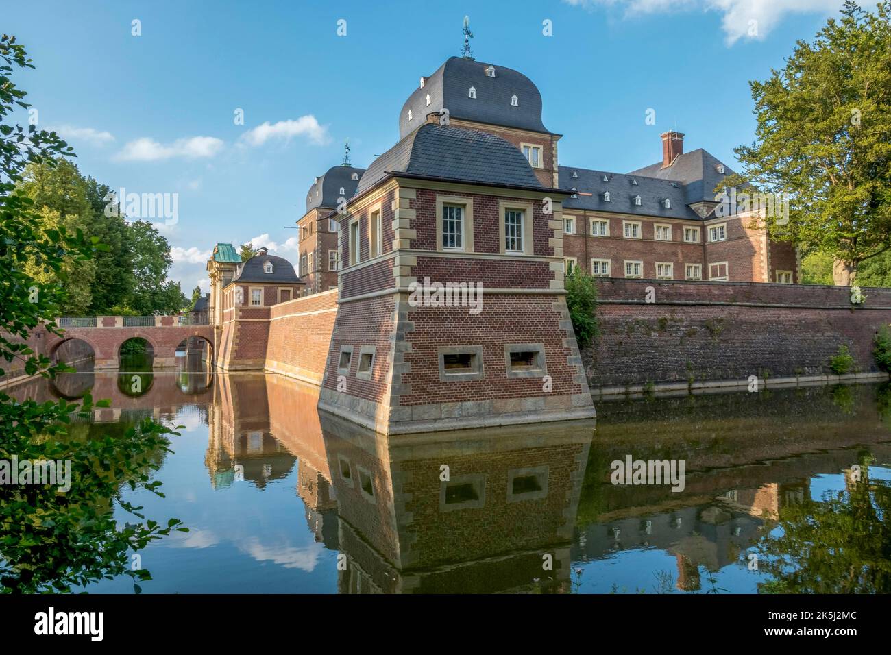 Baroque and moated castle Ahaus, today seat of the Technical Academy ...