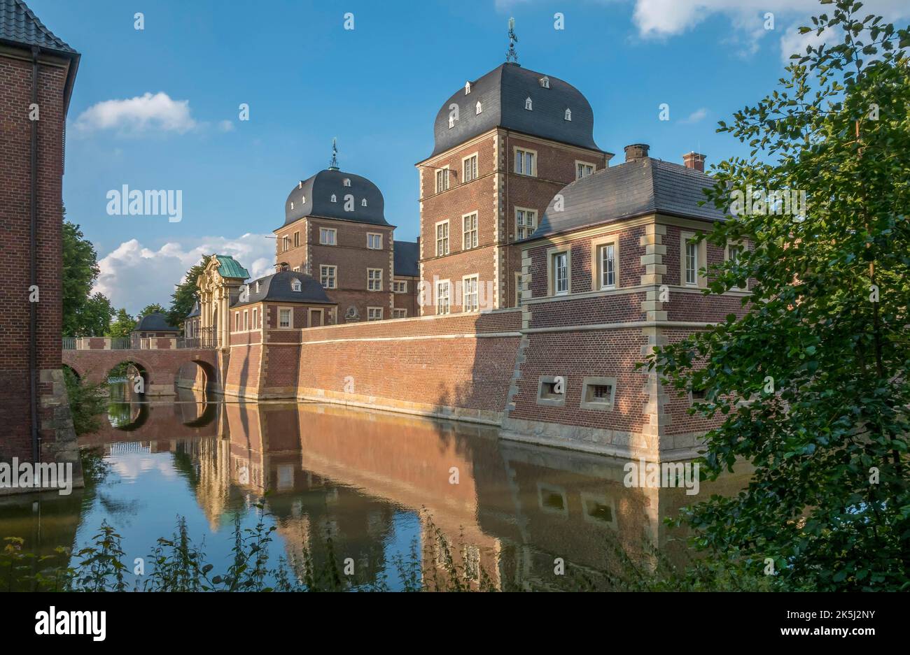 Baroque and moated castle Ahaus, today seat of the Technical Academy ...