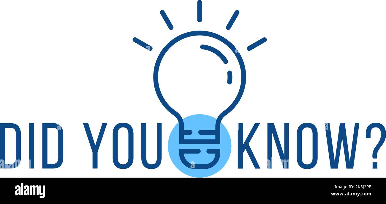did you know text with linear bulb Stock Vector Image & Art - Alamy