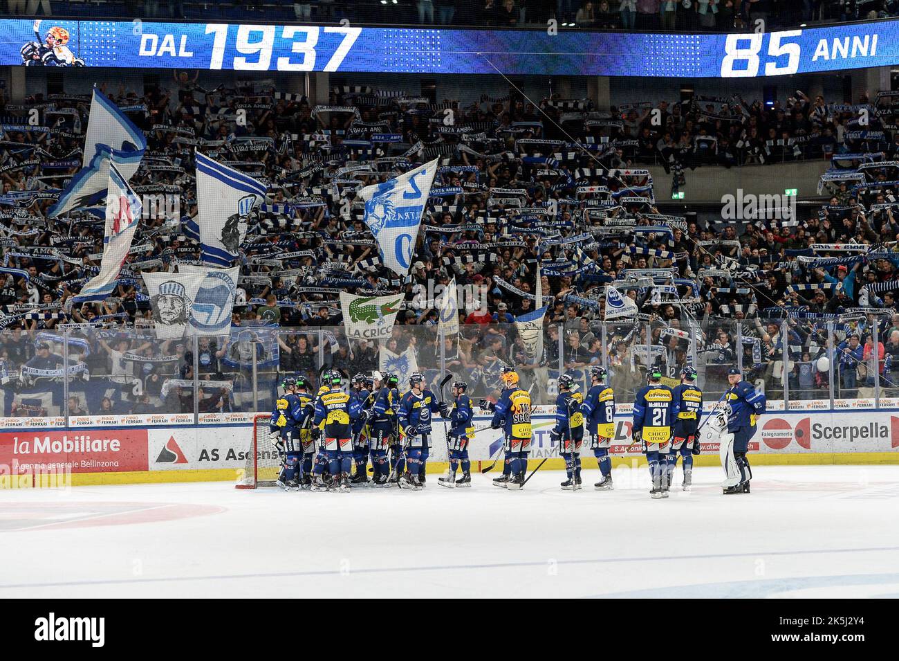 08.10.2022, Ambri, Gottardo Arena, NL: HC Ambri-Piotta - SCL Tigers ...