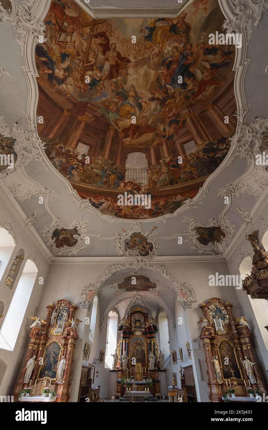 Side altars and altar, Parish Church of St. Michael, built from 1713-32 ...