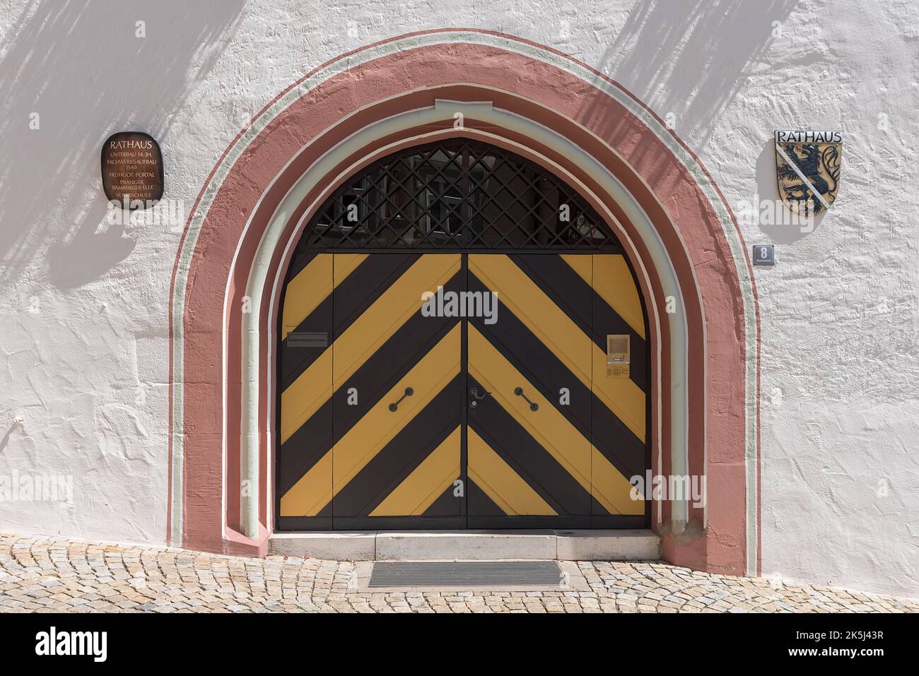 Entrance gate to the historic town hall, 14th century and 1540, Zeil am ...