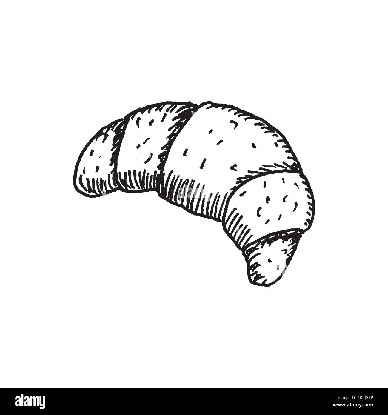 Hand drawn beautiful Croissant vector illustration isolated Stock Vector Image & Art - Alamy