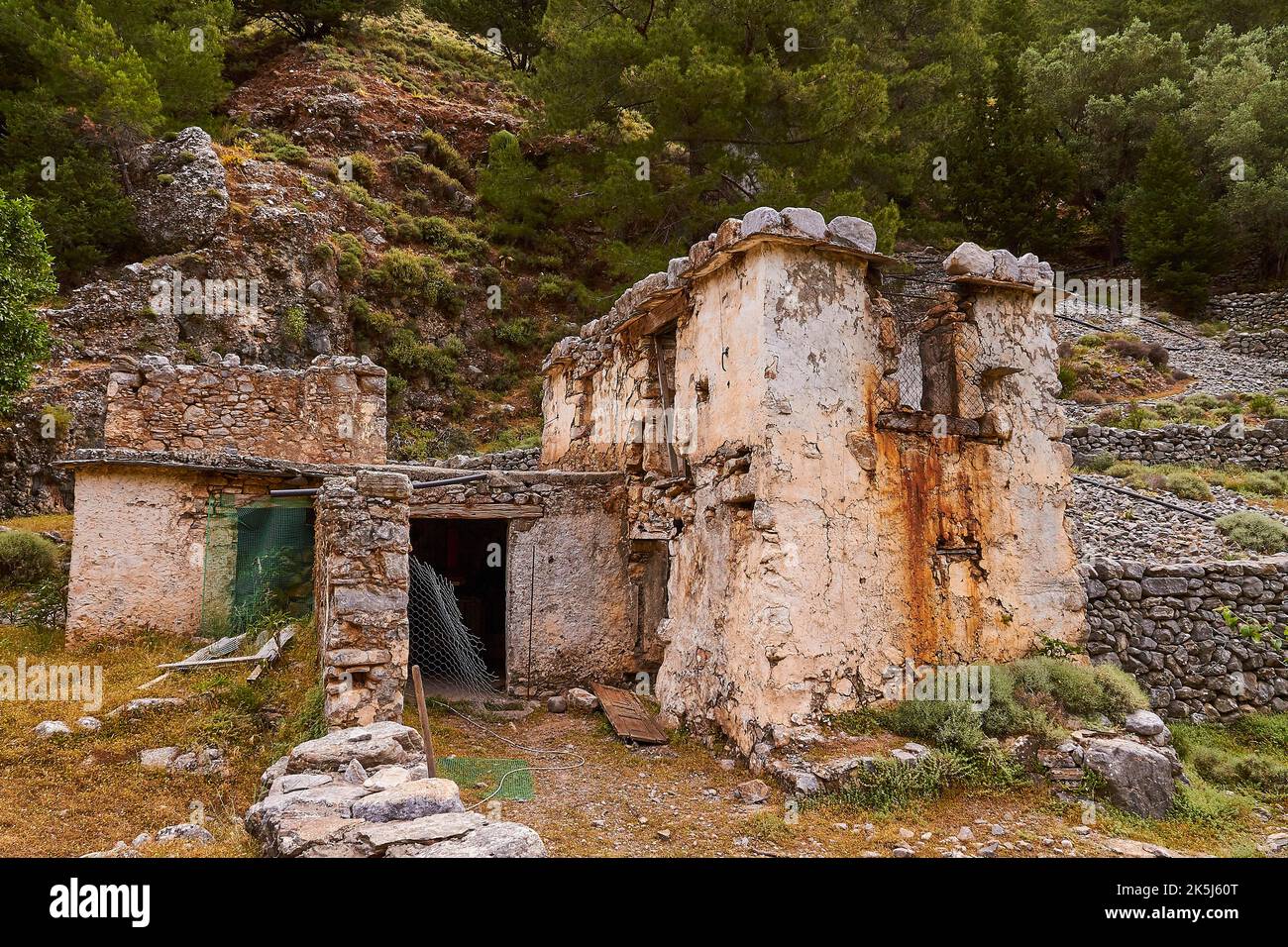 Buildings, stone walls, ruins, Samaria settlement, rest area, Samaria ...