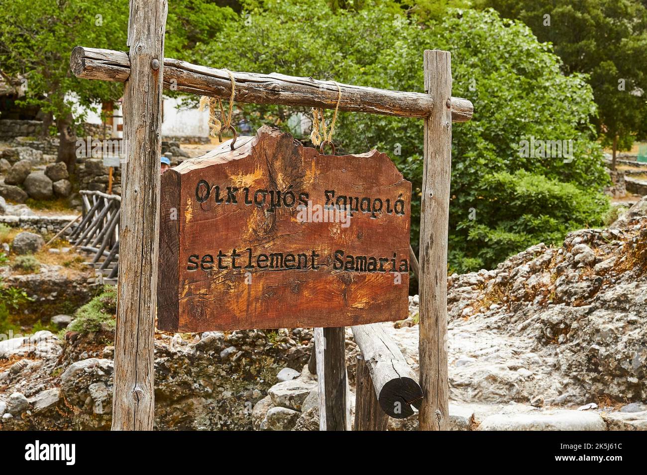 Wooden sign Settlement Samaria, Detail, Settlement Samaria, Resting ...