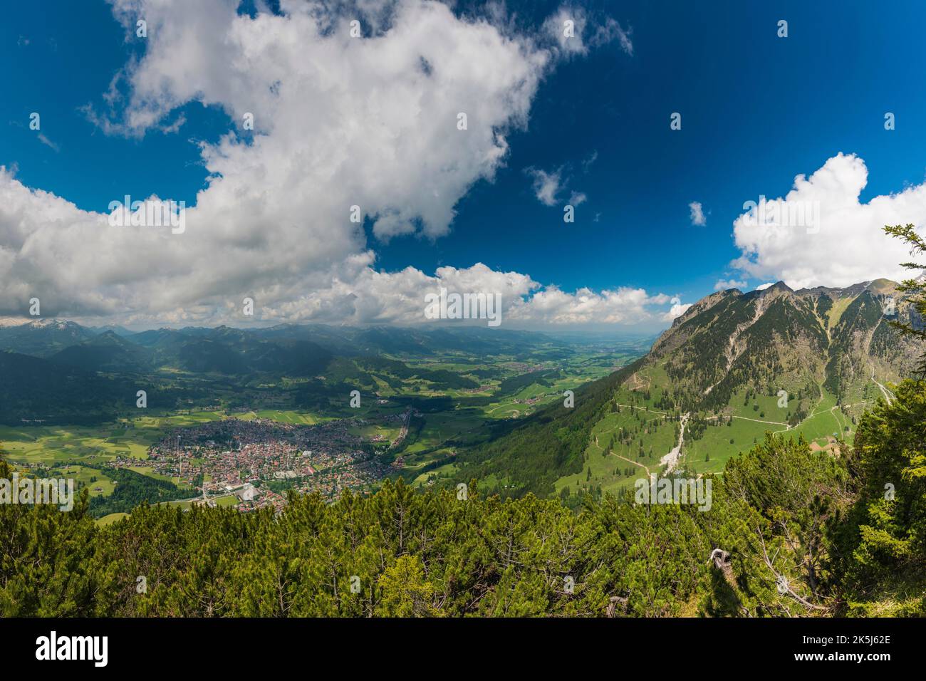 Panorama from Schattenberg, 1692m, on Oberstdorf, Allgaeu, Bavaria ...