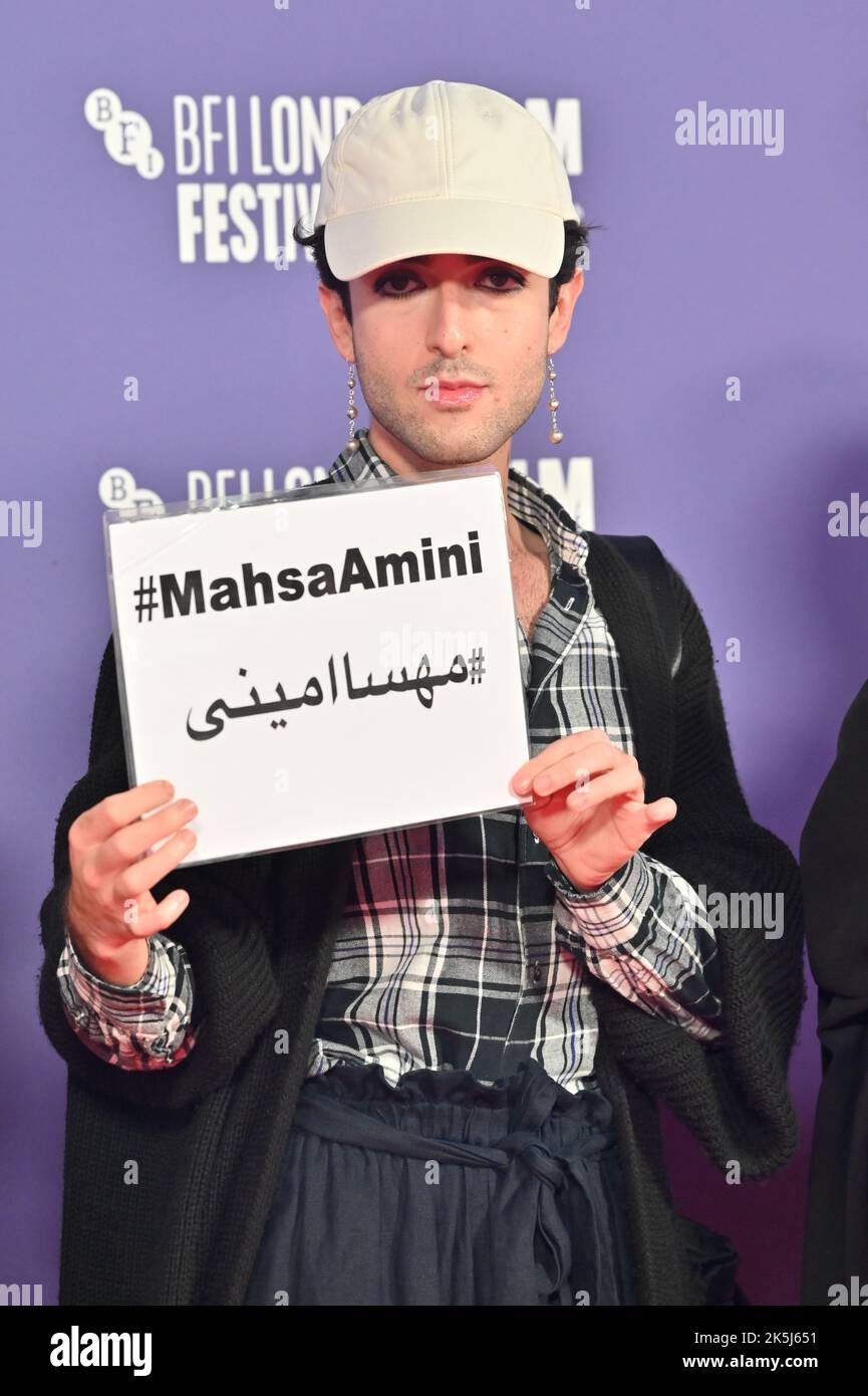 London, UK. 8th Oct 2022. Director Ali Abbasi and cast Zar Amir ...