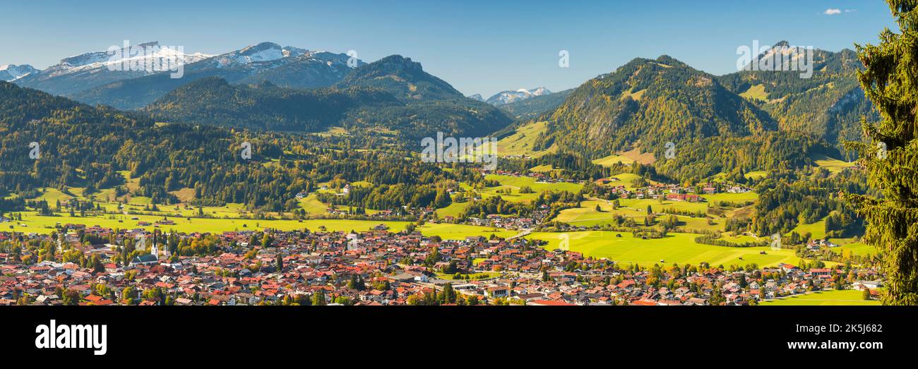 Oberstdorf, Oberallgaeu, Bavaria, Germany, behind Hoher Ifen, 2230m ...