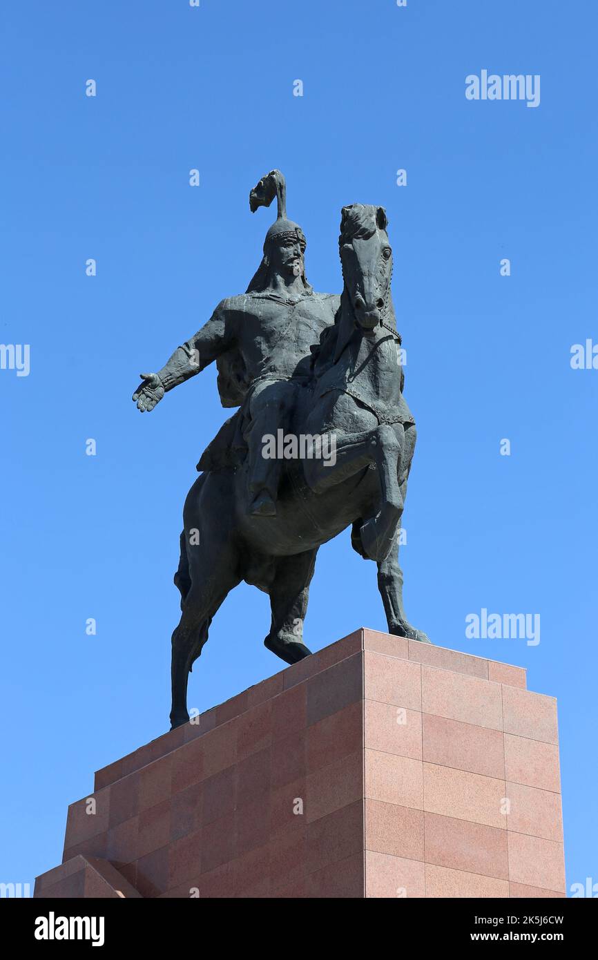 Equestrian statue of Manas, Ala-Too Square, Bishkek, Bishkek City ...