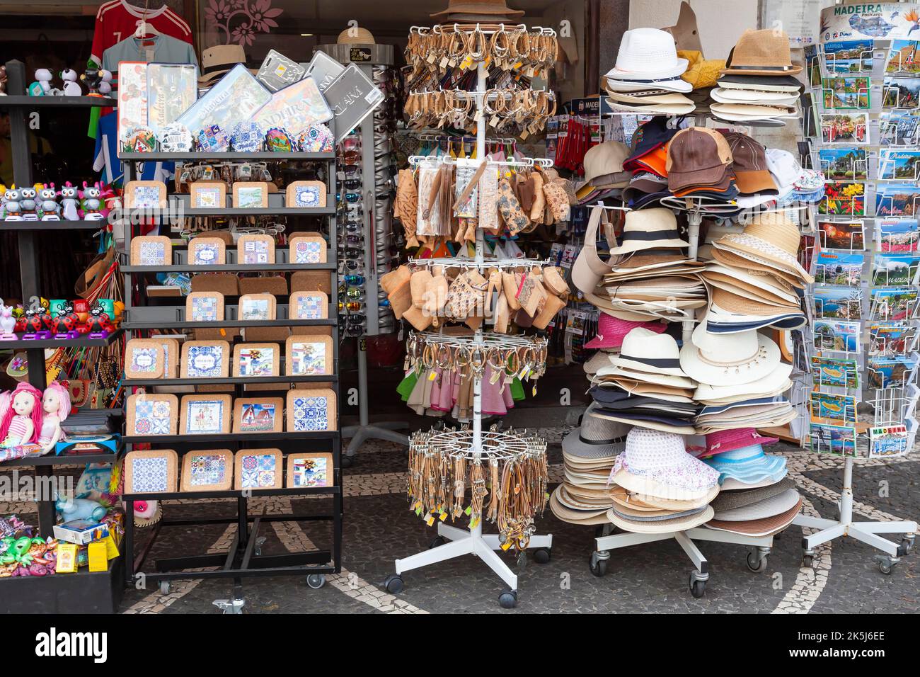 Souvenir stand, Funchal, Madeira, Portugal Stock Photo - Alamy