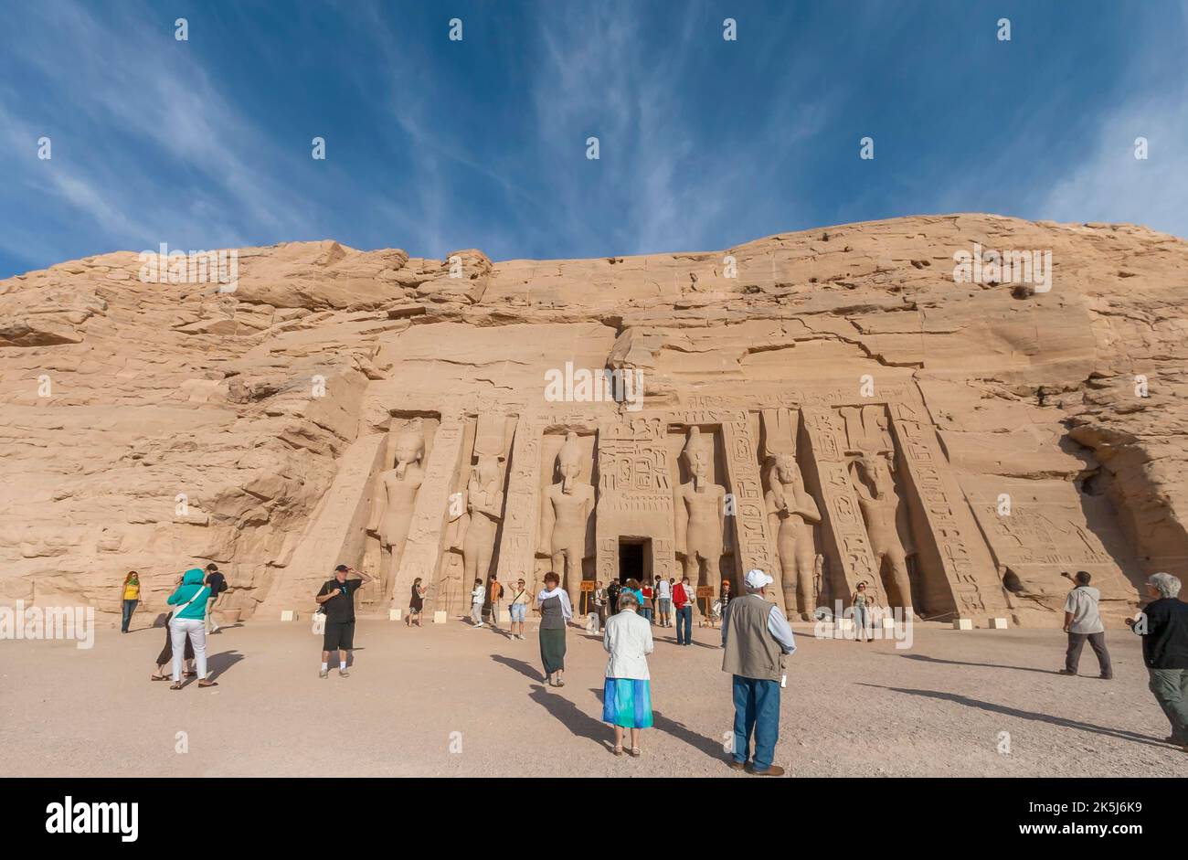 Hathor Temple of Nefertari, Rock Temple Abu Simbel, Egypt Stock Photo ...