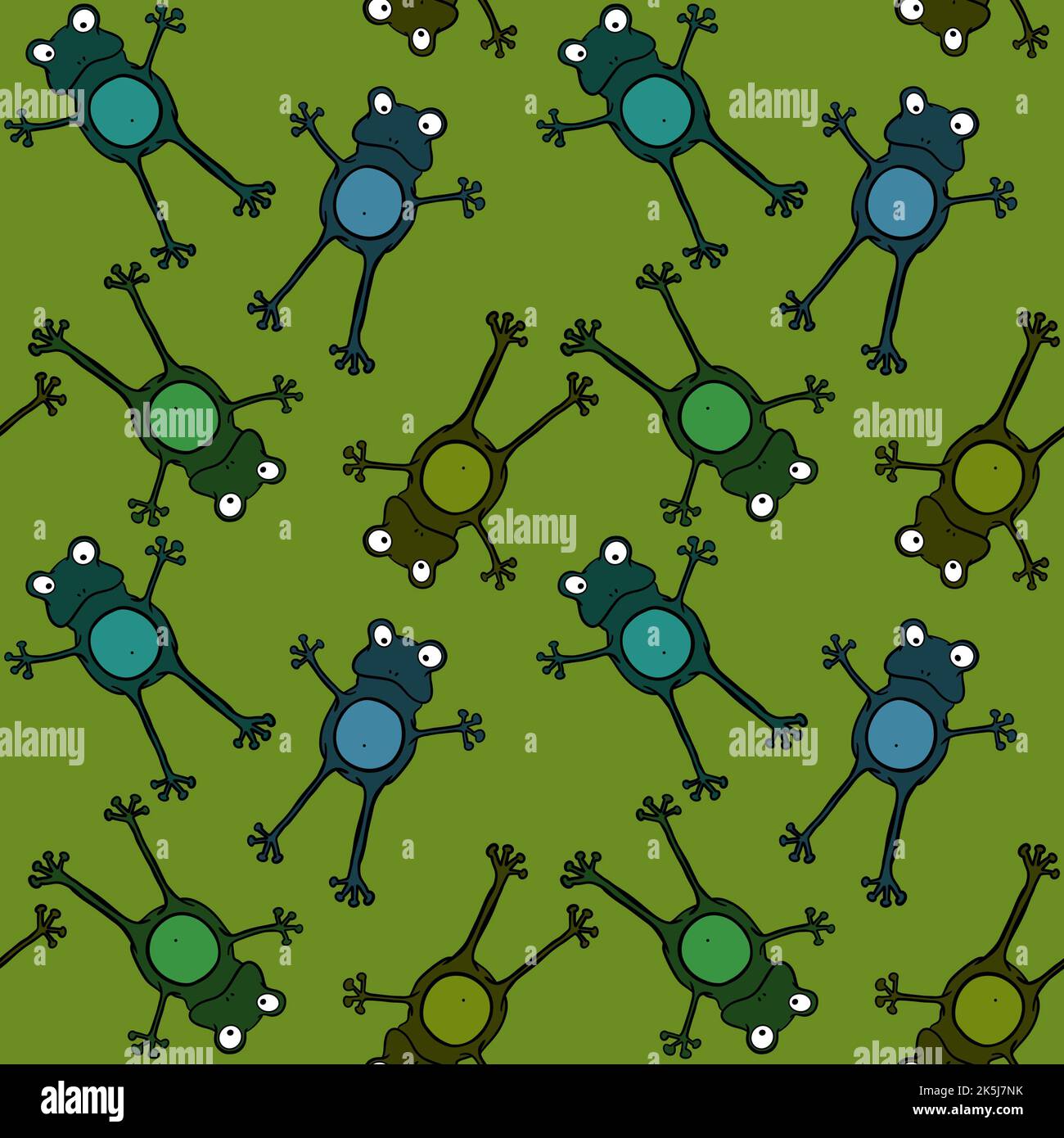 Animals cartoon seamless doodle frogs pattern for wrapping paper and ...