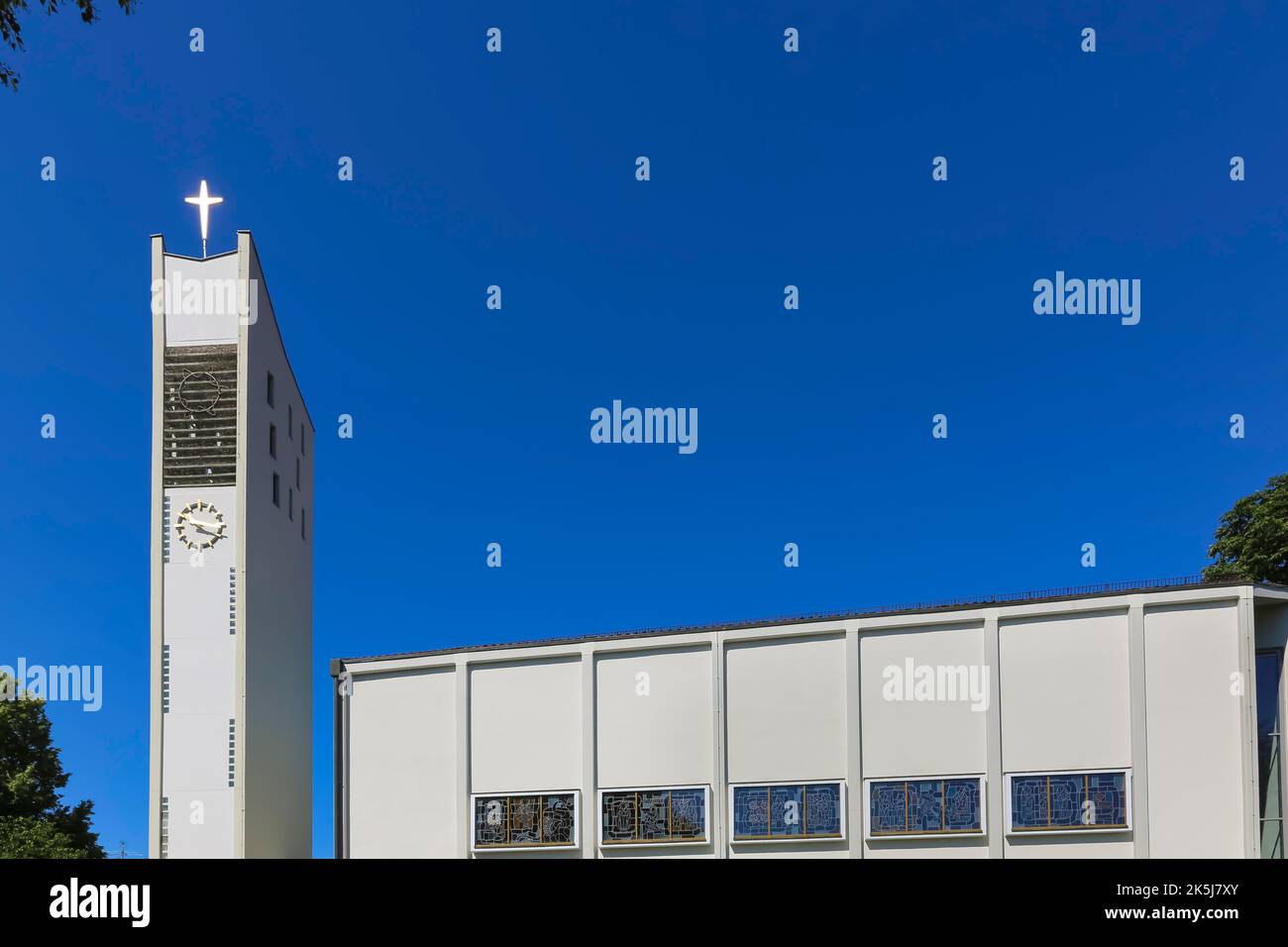 Catholic Church of Our Dear Lady, Church of Our Lady, steeple, clock ...