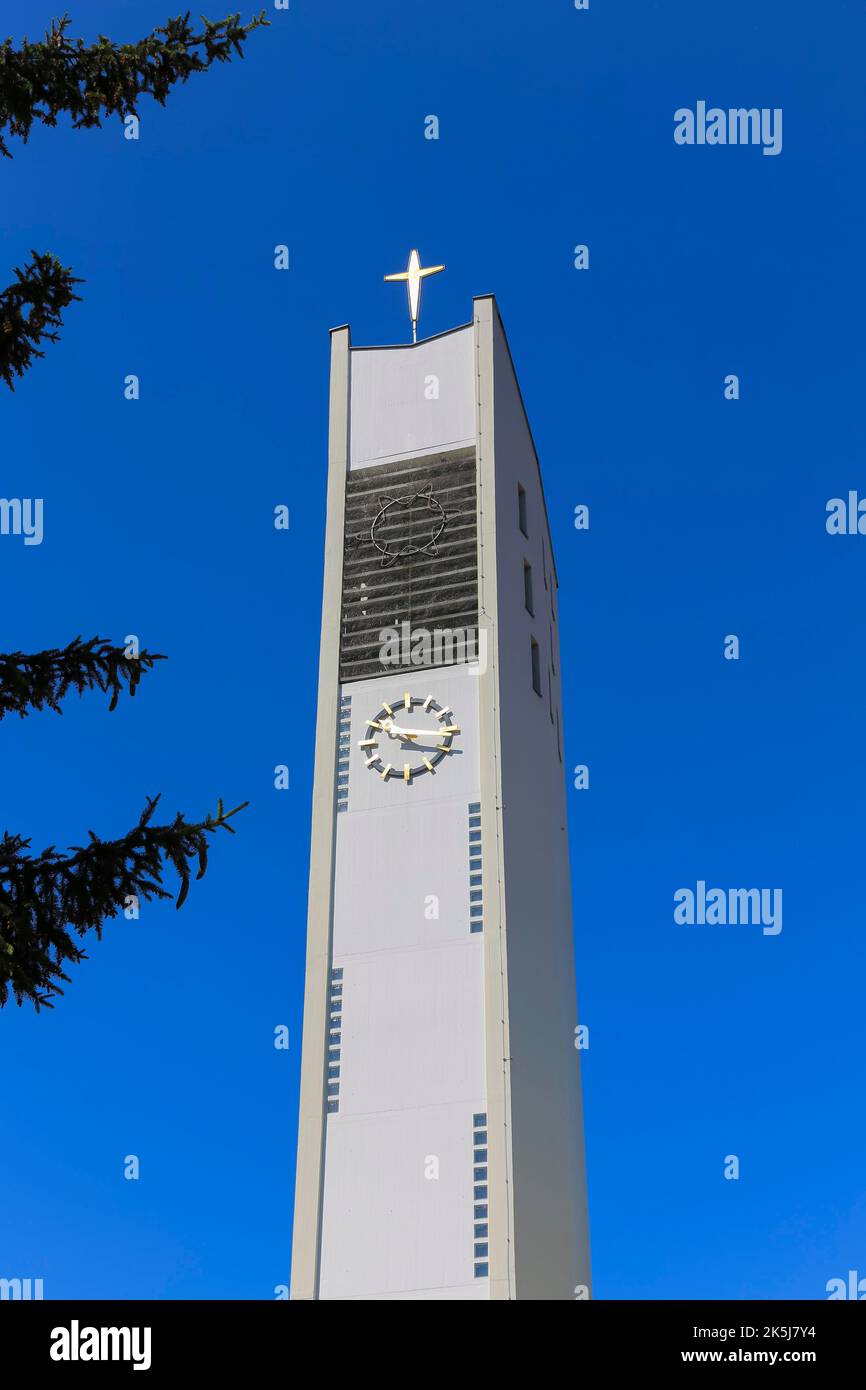 Catholic Church of Our Dear Lady, Church of Our Lady, steeple, clock ...