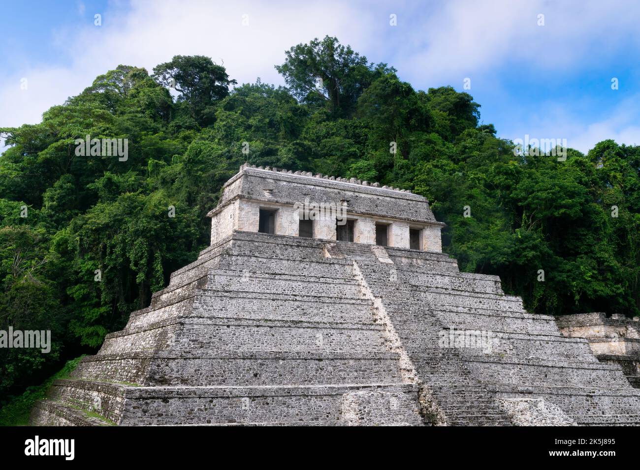 The temple of inscriptions in Palenque archaeological site in Mexico ...