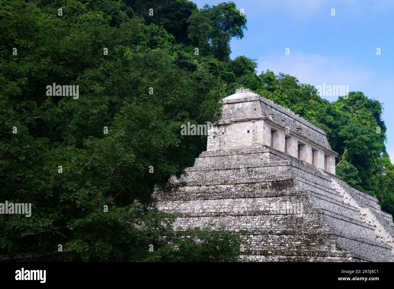 The temple of inscriptions in Palenque archaeological site in Mexico ...