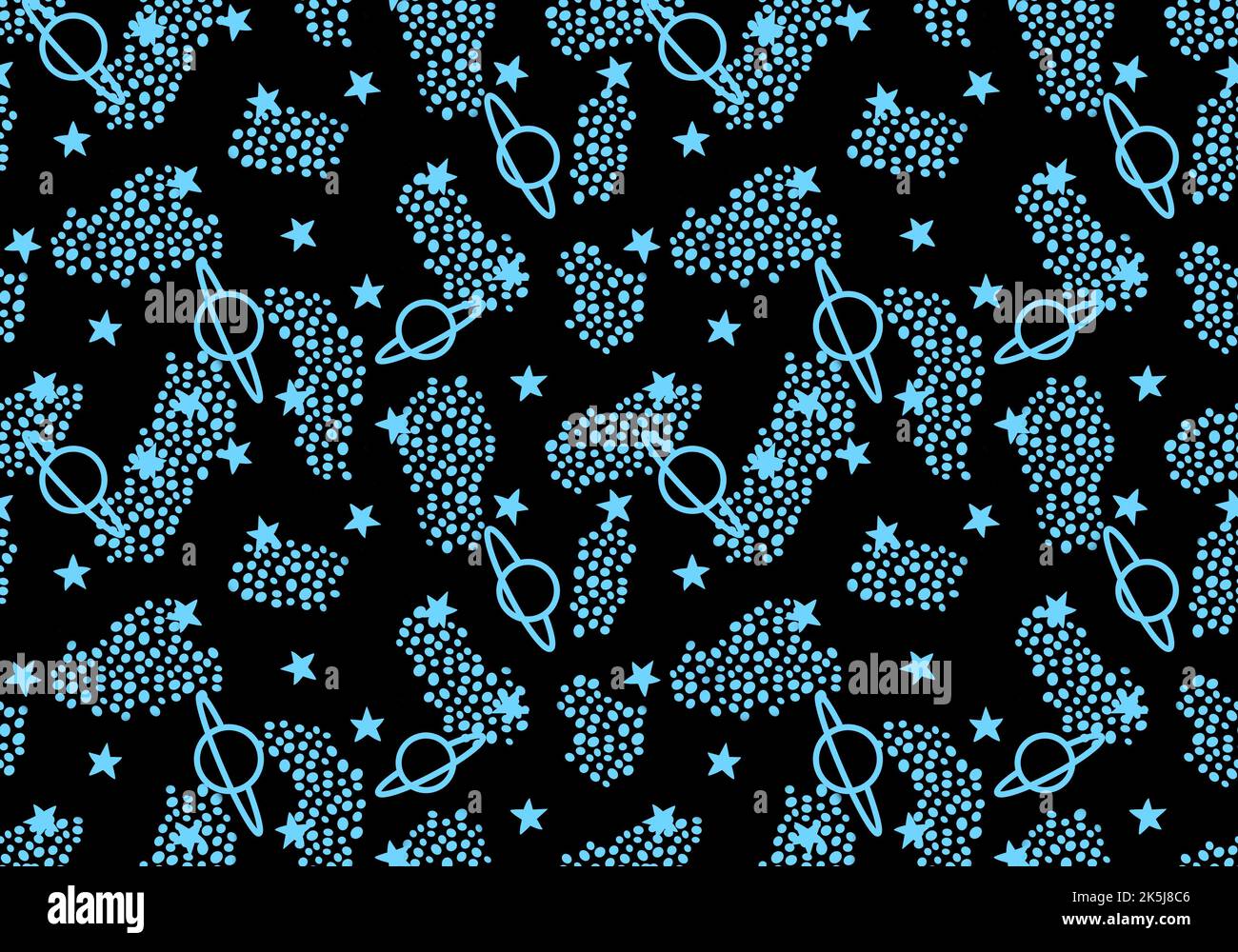 Cartoon seamless stars and planets pattern for wrapping paper and kids ...