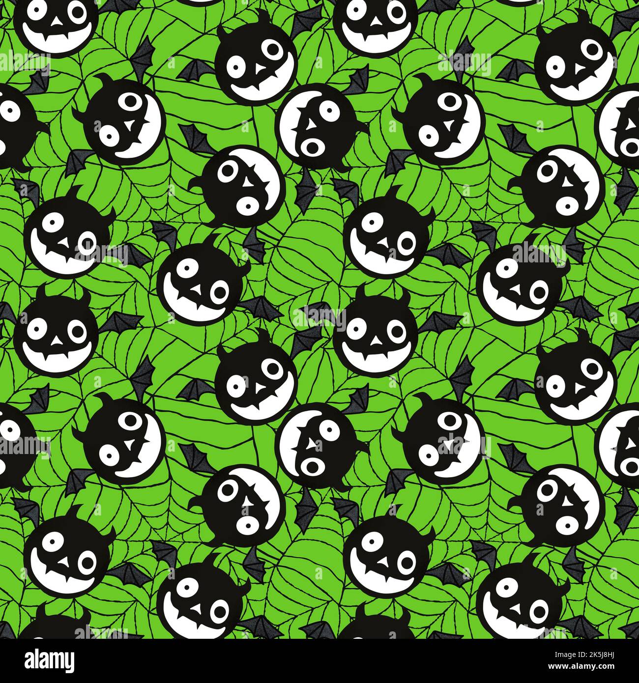 Halloween animals cartoon bats seamless doodle pattern for wrapping ...
