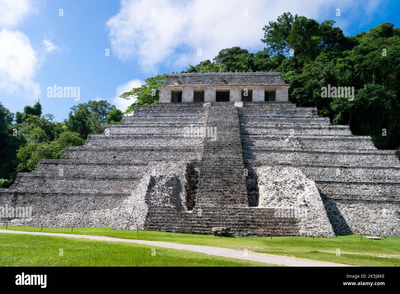 The temple of inscriptions at the Palenque archaeological site, Mexico ...
