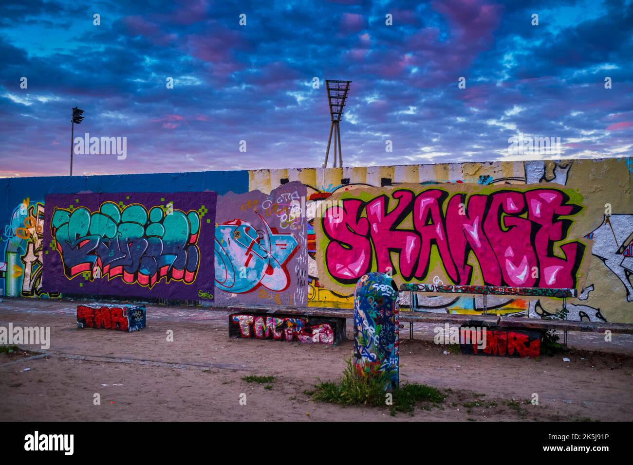 Germany, Berlin, 06. 06. 2020, Mauerpark, graffiti wall, Skange ...