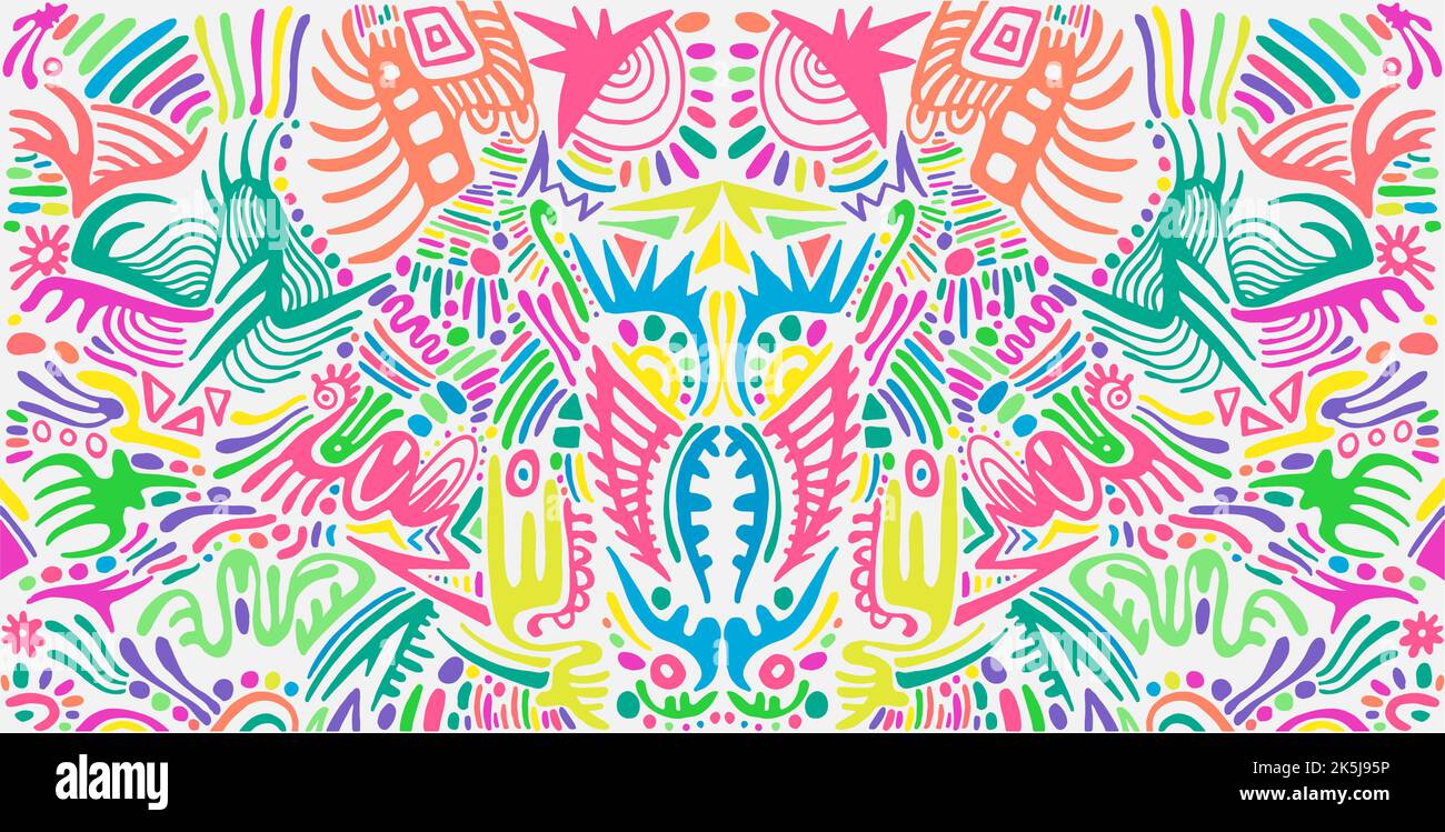 Neon psychedelic mirror abstract patterns, rainbow multicolor texture. Trippy fanky amazing ...