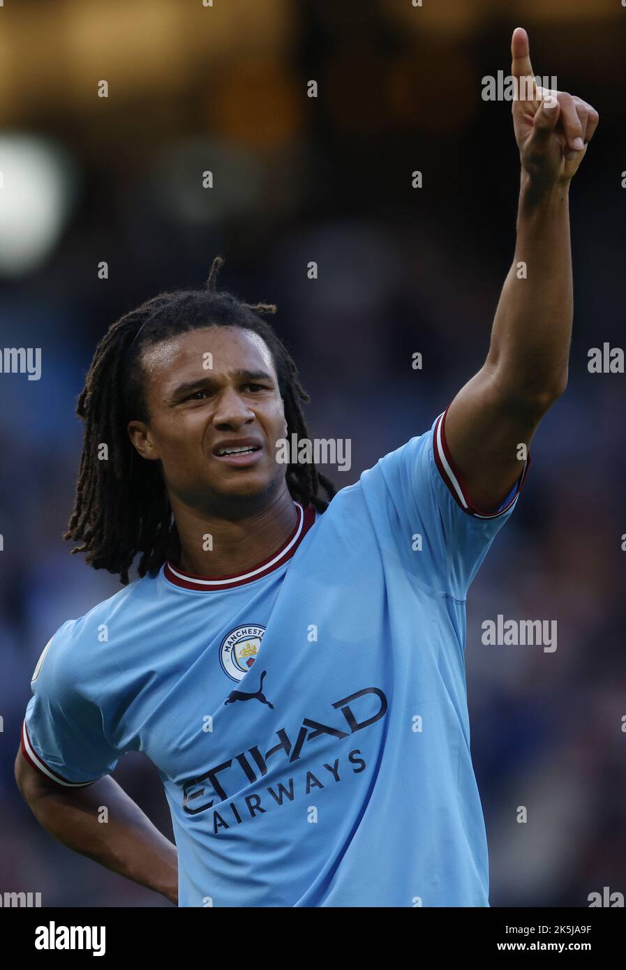 Manchester, England, 8th October 2022. Nathan Ake of Manchester City ...
