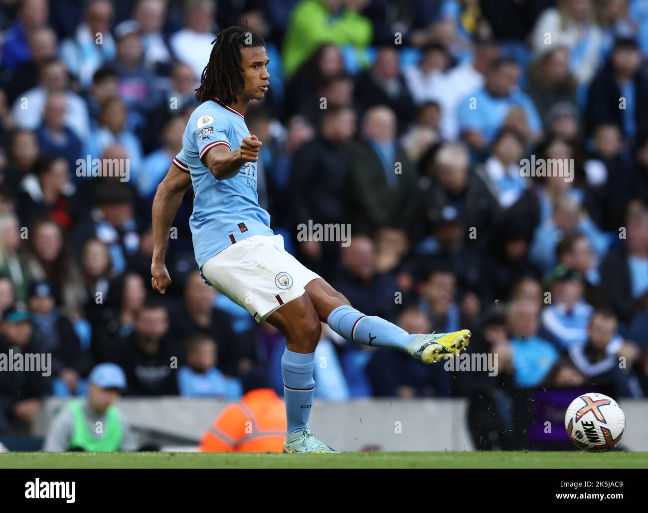 Manchester, England, 8th October 2022. Nathan Ake of Manchester City ...