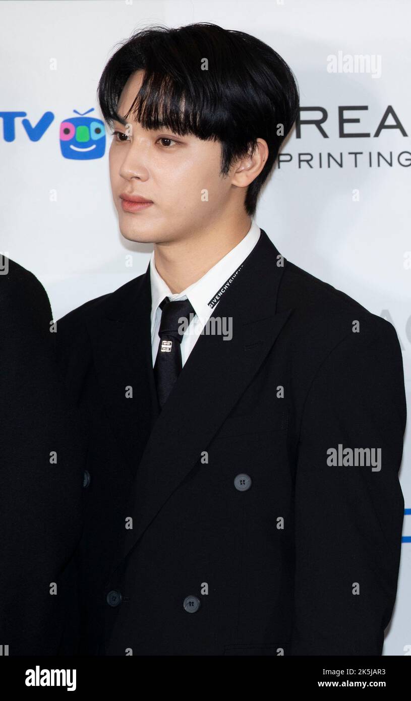 Seoul, South Korea. 8th Oct, 2022. South Korean-Japanese boy band The BOYZ, Kevin, Sangyeon ...