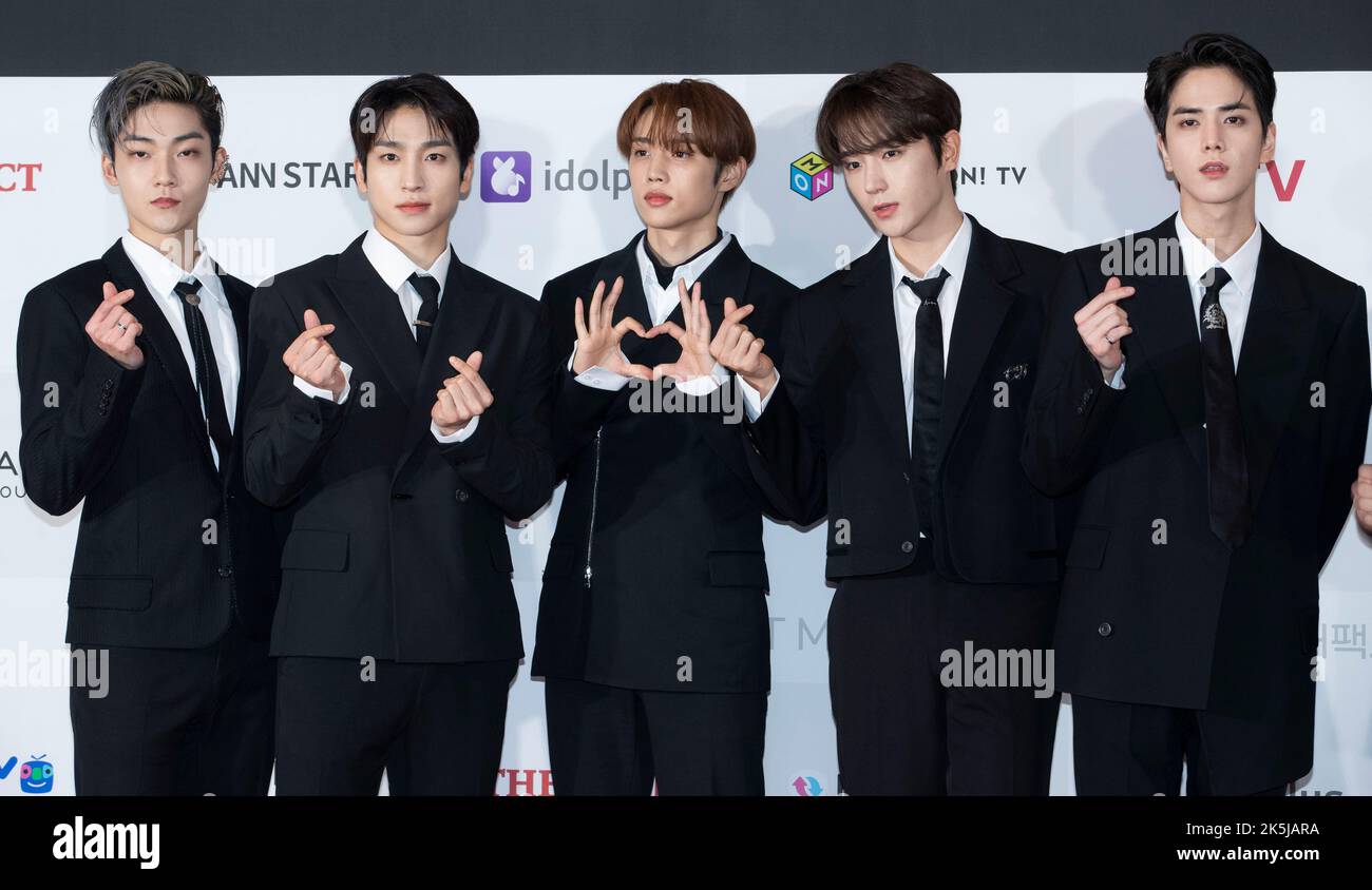 Seoul, South Korea. 8th Oct, 2022. South Korean-Japanese boy band The BOYZ, Kevin, Sangyeon ...