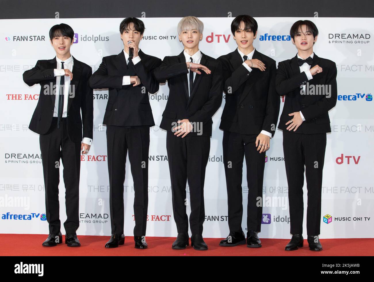 Seoul, South Korea. 8th Oct, 2022. South Korean K-Pop boys group NCT Dream, attend a red carpet ...