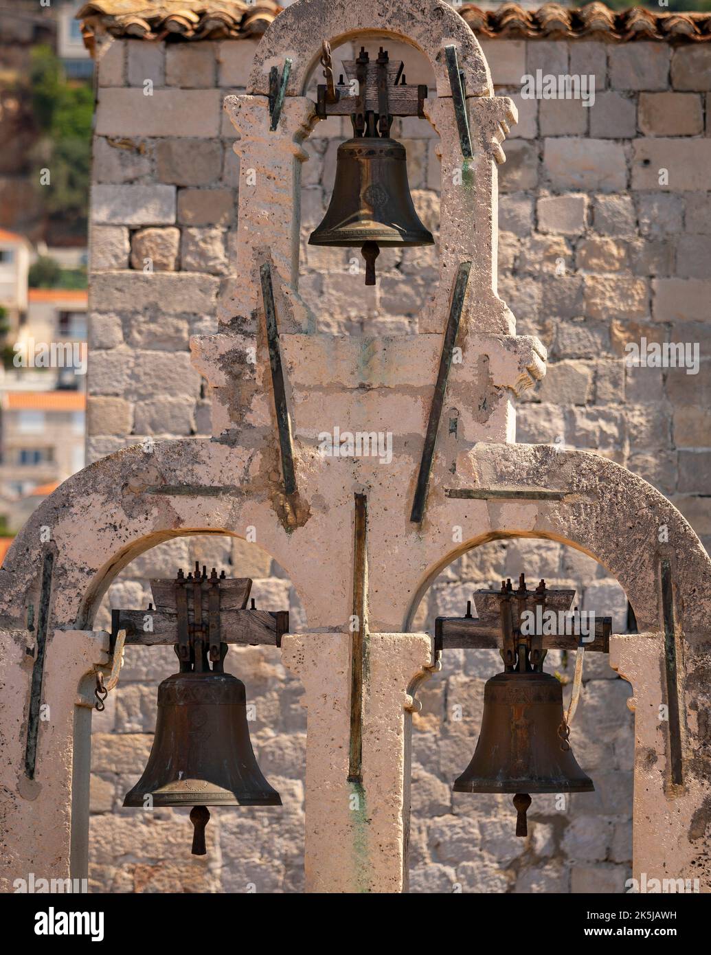 DUBROVNIK, CROATIA, EUROPE - Bells in the walled fortress city of ...