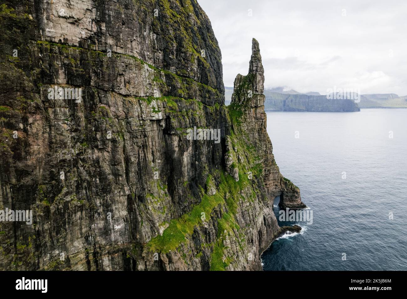 the Witches Finger on the island of Vagar in the Faroe Islands ...