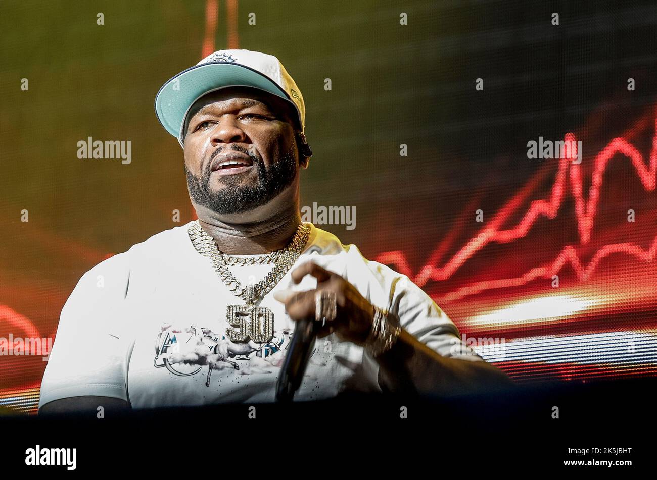 Hamburg, Germany. 08th Oct, 2022. US rapper Curtis "50 Cent" Jackson ...