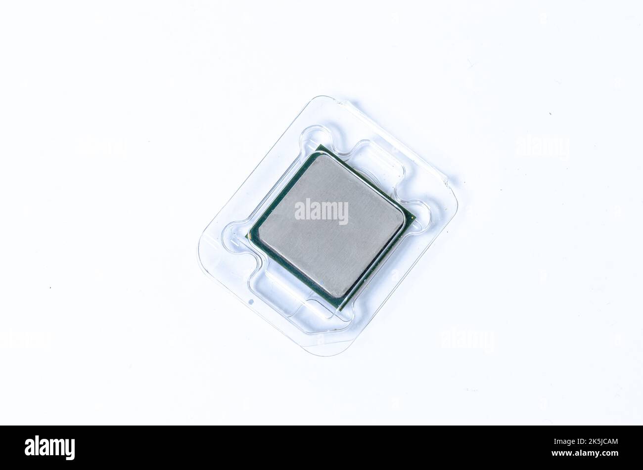 Computer Processor Cpu Central Processing Unit Microchip Isolated On White Background Closeup