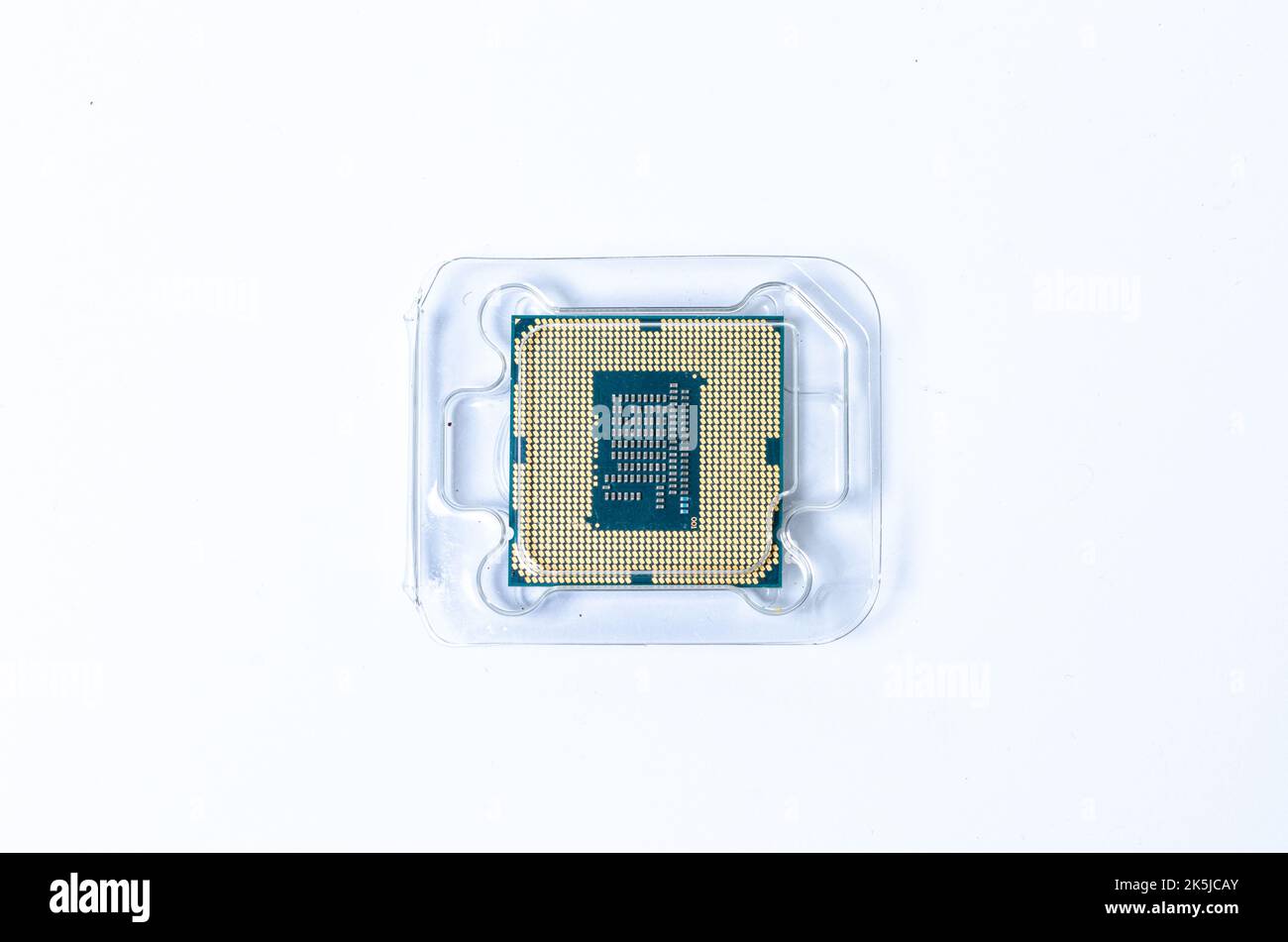 Computer Processor Cpu Central Processing Unit Microchip Isolated On White Background Closeup