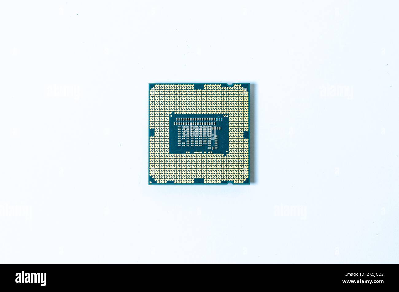Computer Processor Cpu Central Processing Unit Microchip Isolated On White Background Closeup