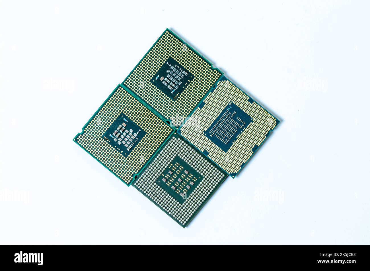 Computer Processor Cpu Central Processing Unit Microchip Isolated On White Background Closeup