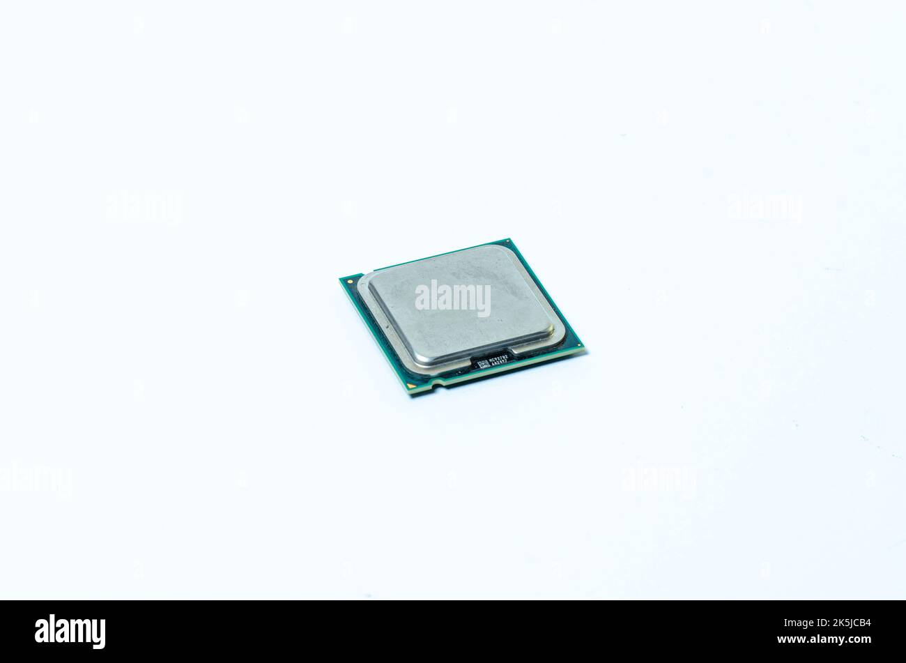 Computer Processor Cpu Central Processing Unit Microchip Isolated On White Background Closeup