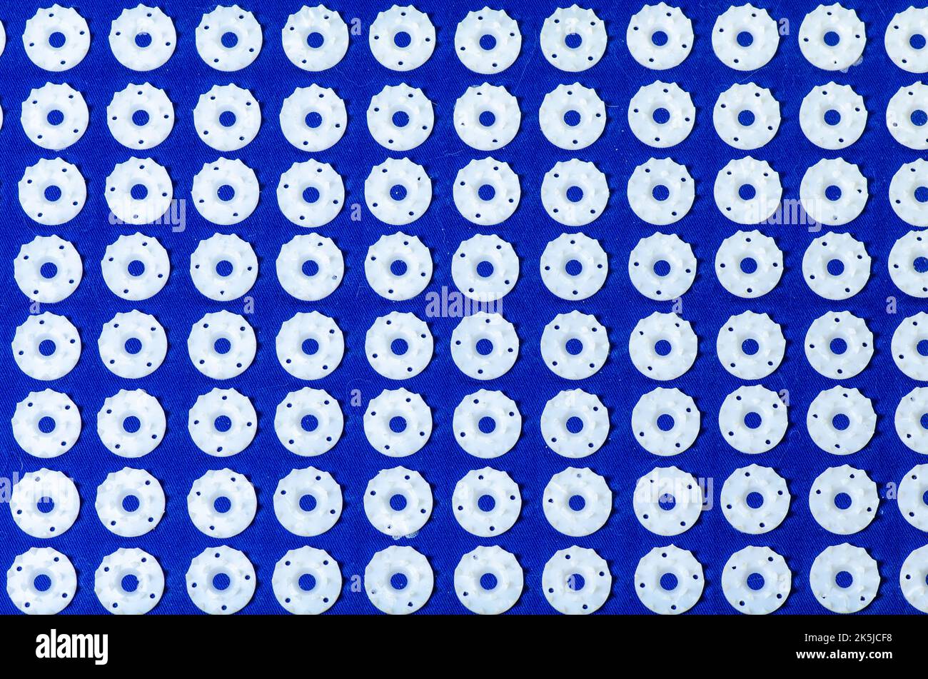 Massage mat with needles. Isolated on white background.Orthopedic ...