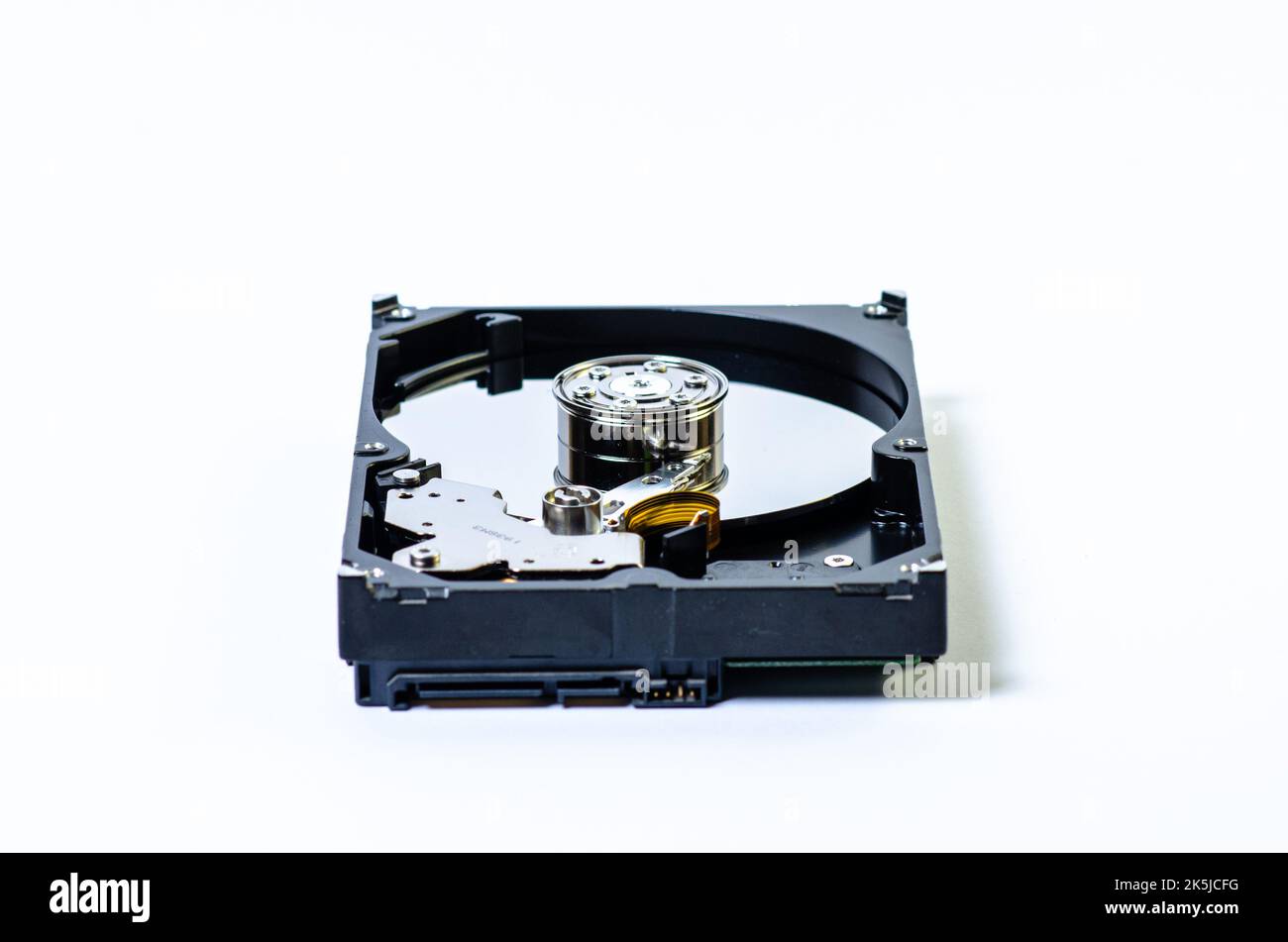 Hard disk drive HDD of different size isolated on white. Detailed view ...