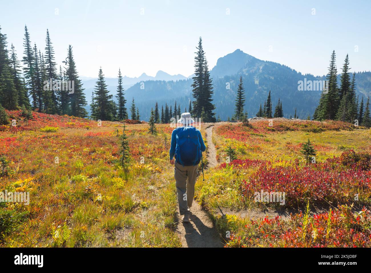 Hike in the autumn mountains. Fall season theme Stock Photo - Alamy