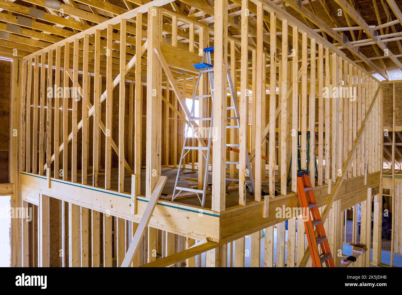 Building frame for new residential building while it is still under ...