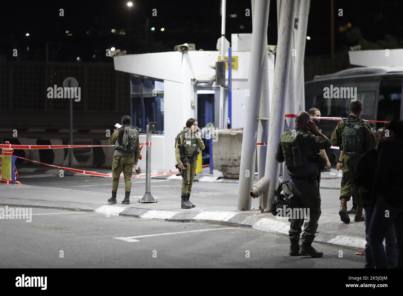 Jerusalem, Israel. 08th Oct, 2022. Israeli Security Forces stand at the ...