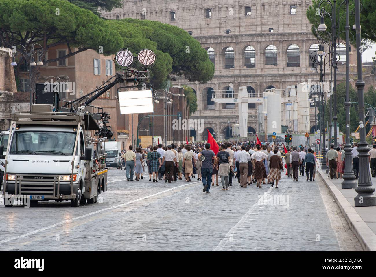 Rome, Italy, October 8th, 2022. In Via dei Fori Imperiali the director ...
