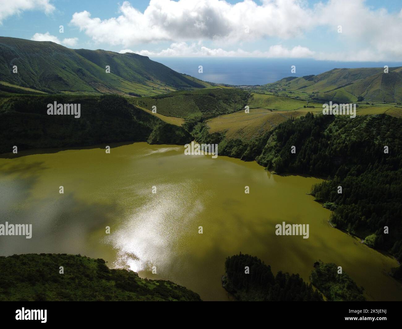 lakes, cliffs and mountain ranges of Azores Stock Photo - Alamy