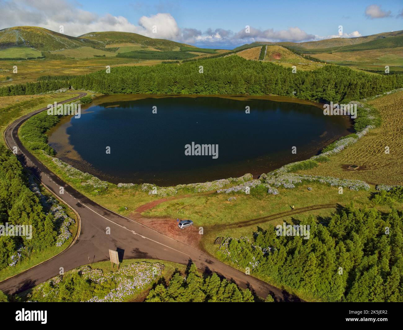 lakes, cliffs and mountain ranges of Azores Stock Photo - Alamy